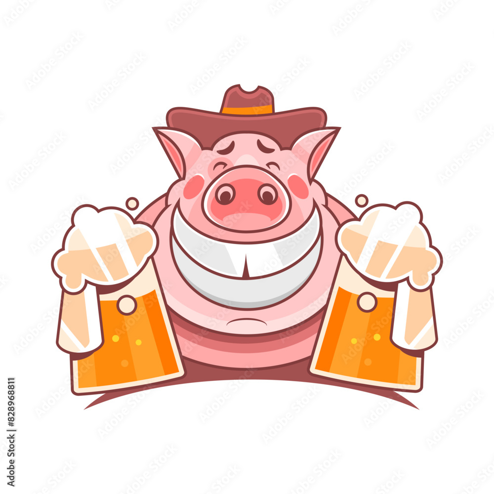 Cartoon beer mug character in retro style for bar banner. Vector ...