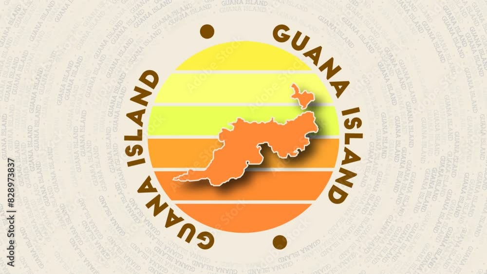 Guana Island logo intro. Badge with the circular name and border shape ... Guana Island logo intro. Badge with the circular name and border shape ...