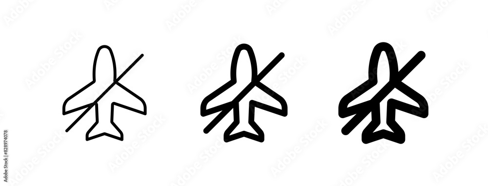 Editable vector airplane mode off icon. Part of a big icon set family ...