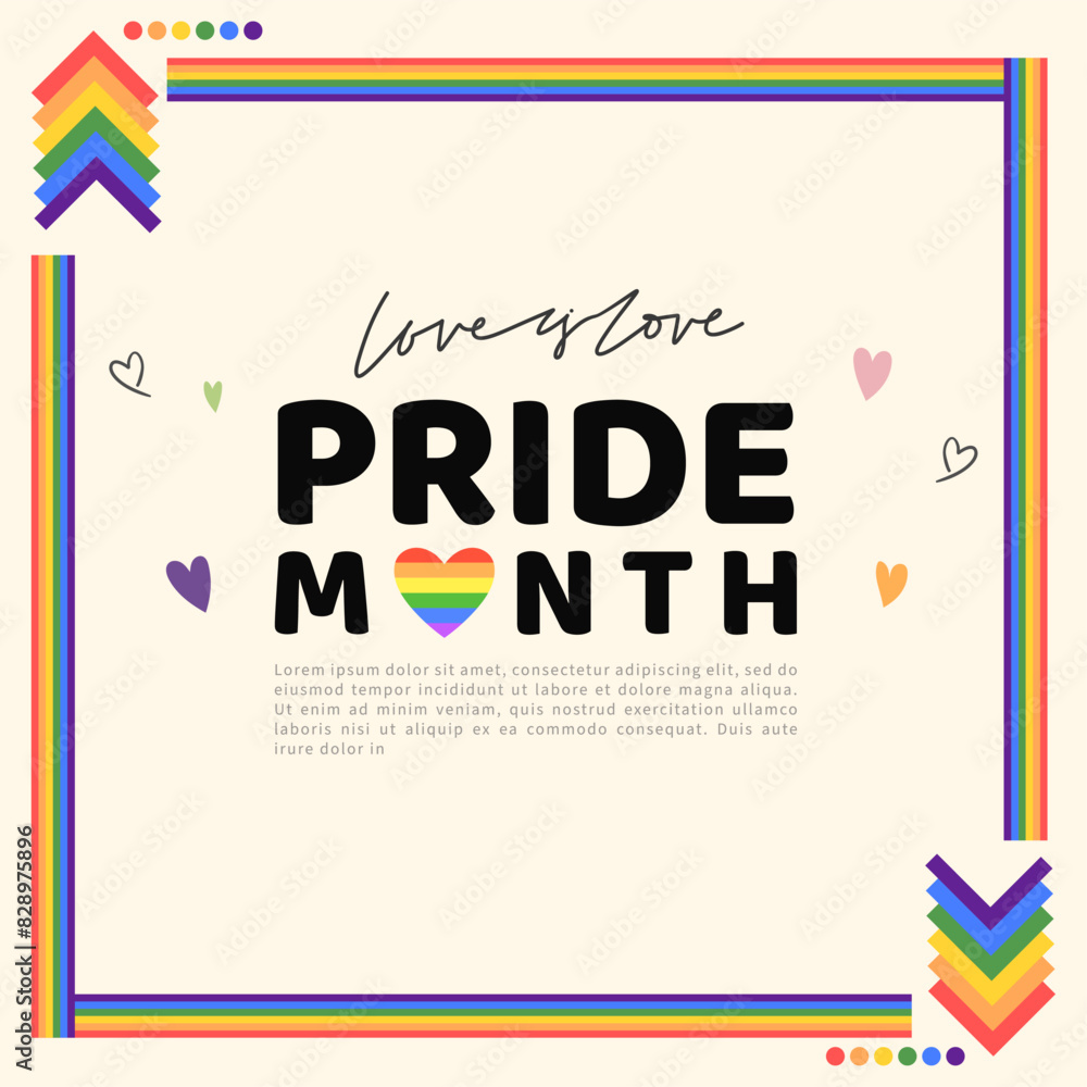 Pride month, LGBTQ+ flat style symbols with pride flags, gender signs ...