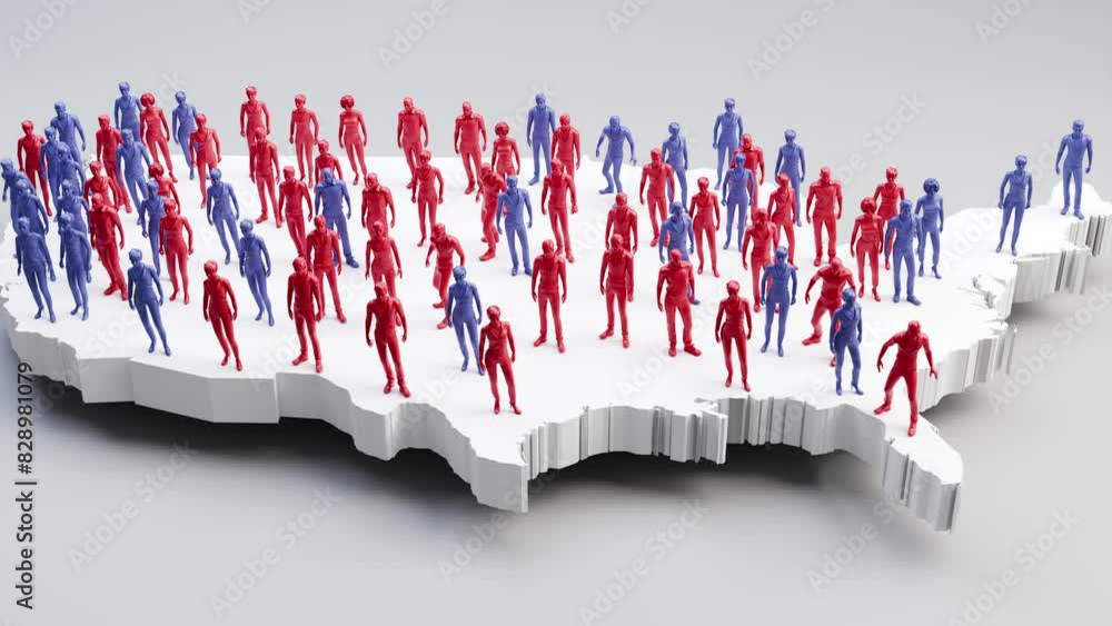 Concept US elections - Blue and red states. Who will win the states ...