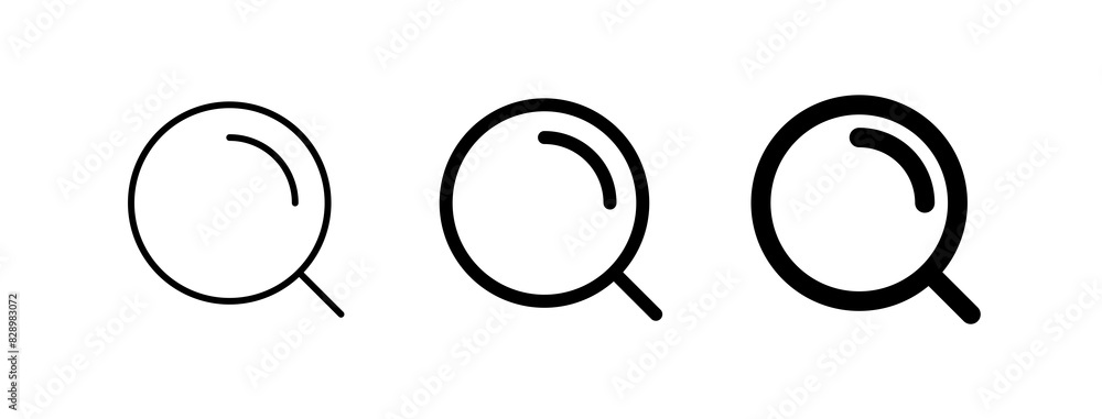 Vector search magnifier scan icon. Black, white background. Perfect for ...