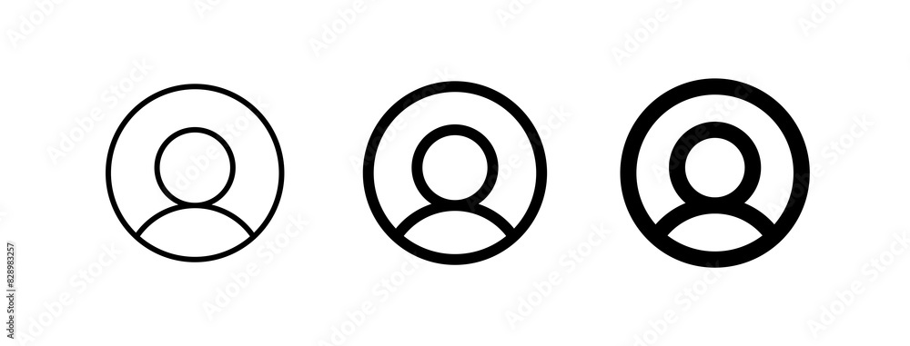 Vector user account profile icon. Black, white background. Perfect for ...