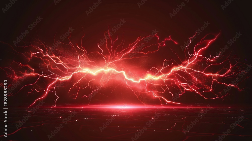 Thunder lightning vector electric power effect isolated on black ...