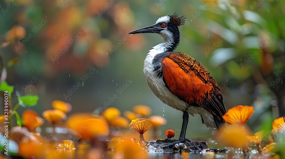 adult male African Jacana Actophilornis africanus with chestnut white ...