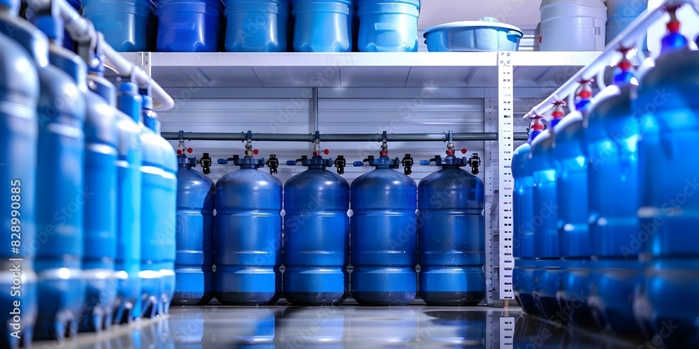 Isolated white background image of rainwater harvesting system model ...