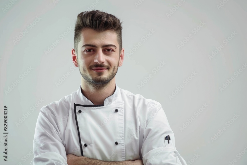 Chef Isolated. Handsome Young Man Chef in Casual Attire Cooking Bar ...