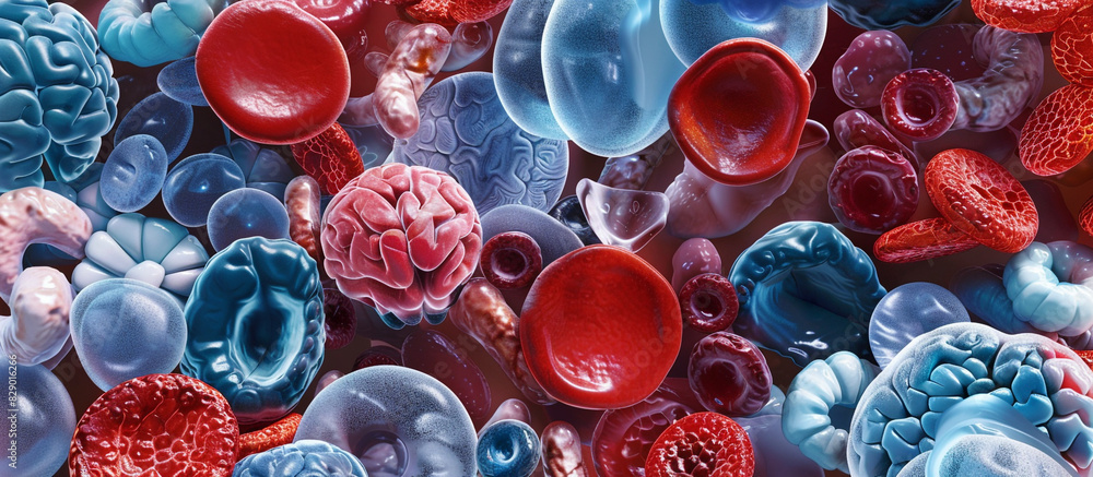 Biology background with a high-resolution image of various human tissue ...