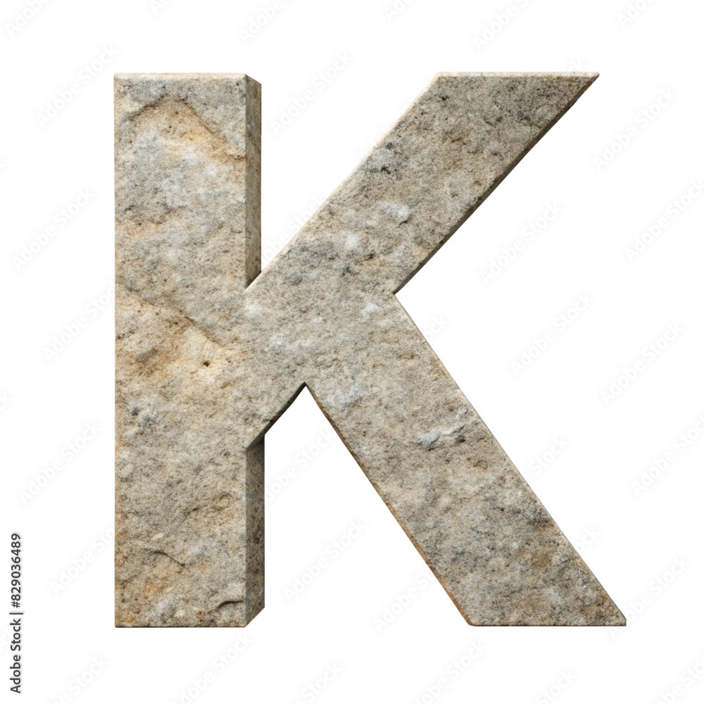 3D Stone Letter K cut out isolated PNG transparent Stock Photo | Adobe Stock
