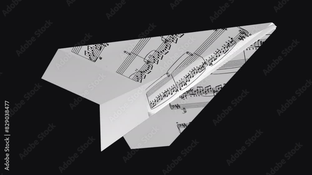 Origami Paper Airplane - Page Sheet with Music Notes - Flying Loop ...