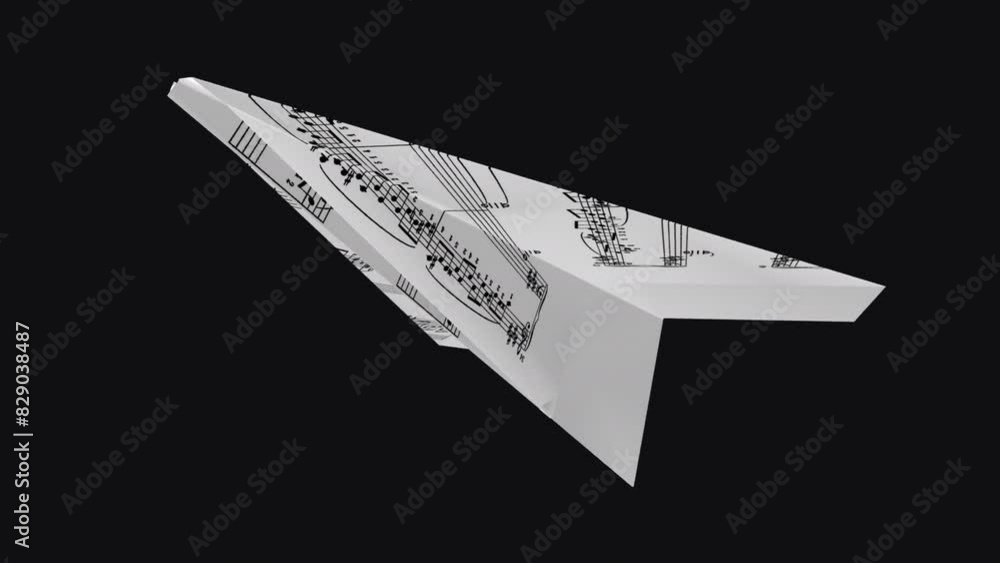 Origami Paper Airplane - Page Sheet with Music Notes - Flying Loop ...