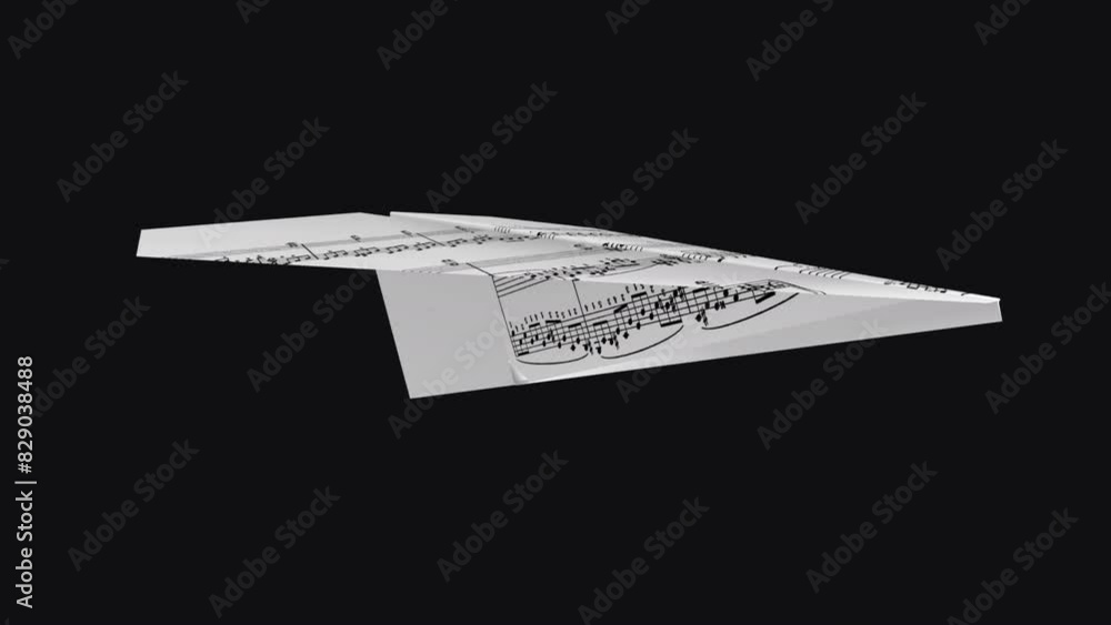 Origami Paper Airplane - Page Sheet with Music Notes - Flying Loop ...