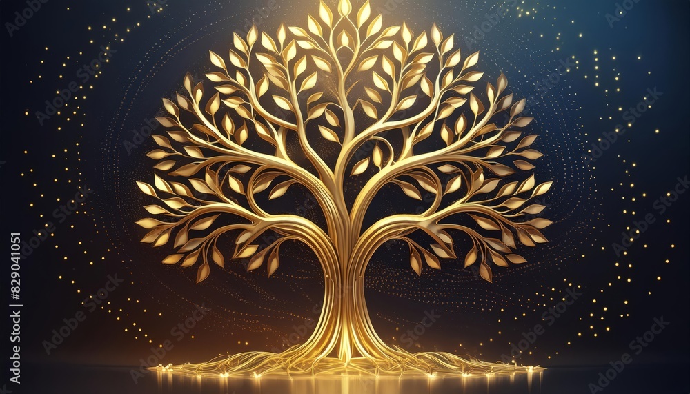 3D Tree with Elegant Design and Intricate Roots. A stunning 3D ...
