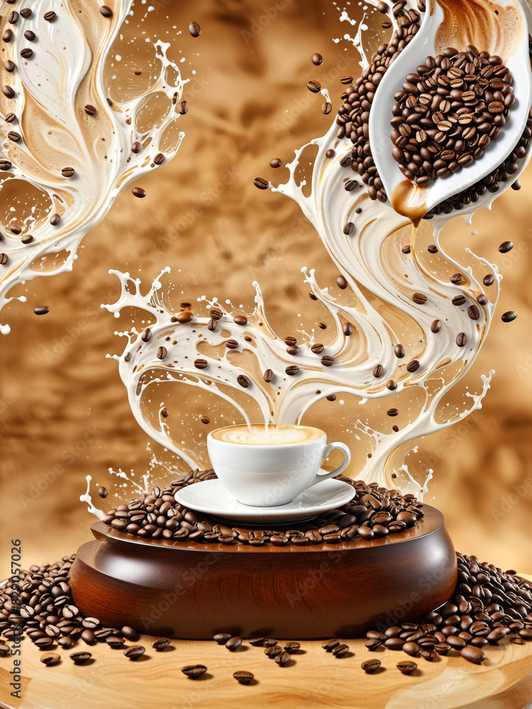 product display background, Coffee Bean podium, Coffee background ...