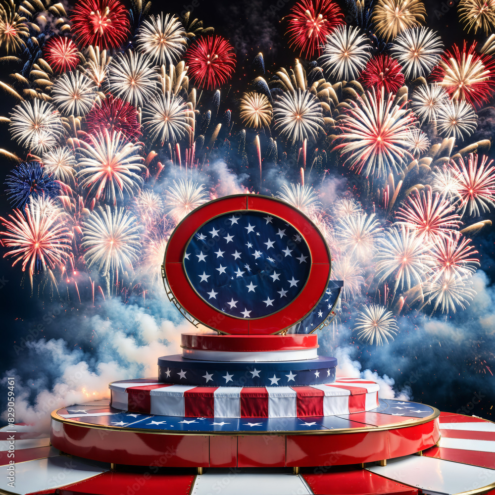 America product display background, USA podium background, white and ...