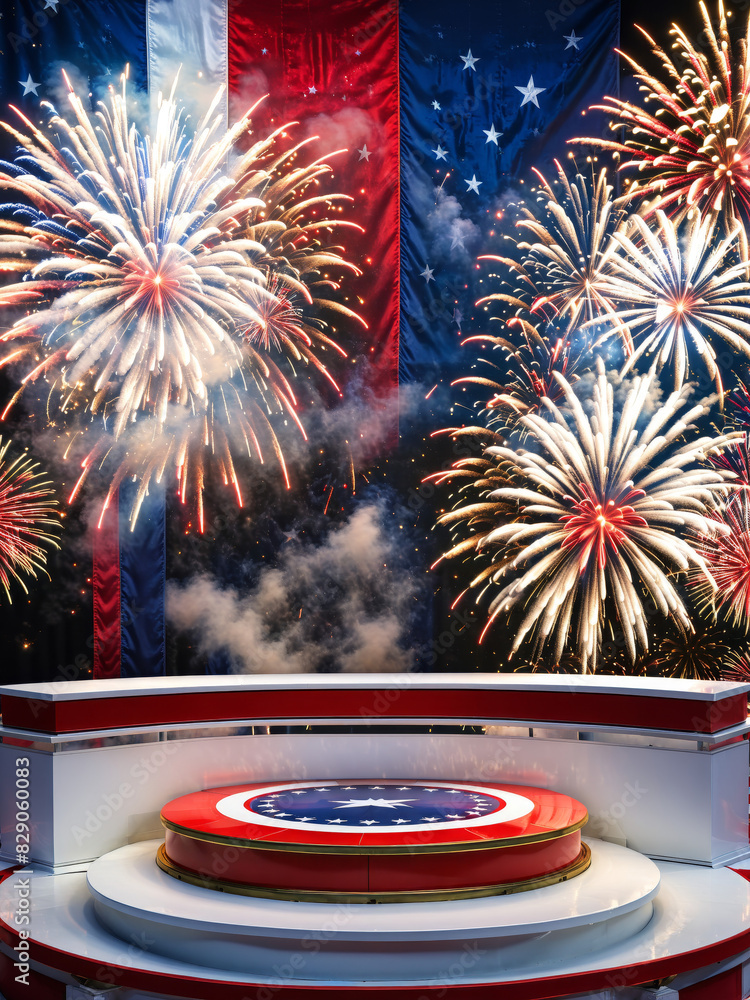 America product display background, USA podium background, white and ...
