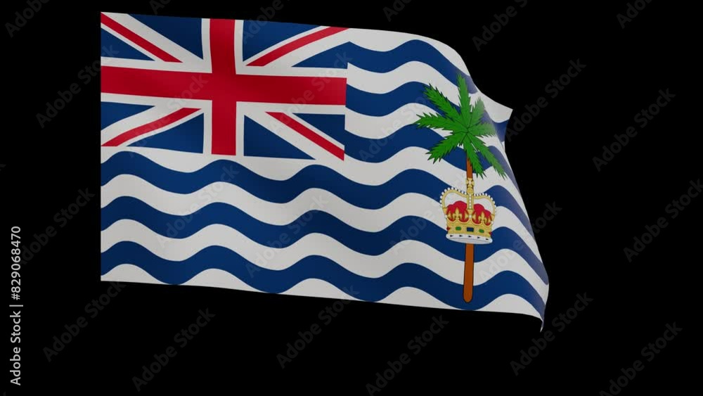 Indian Ocean flag 4k 3d render of a waving nation banner fluttering in ...