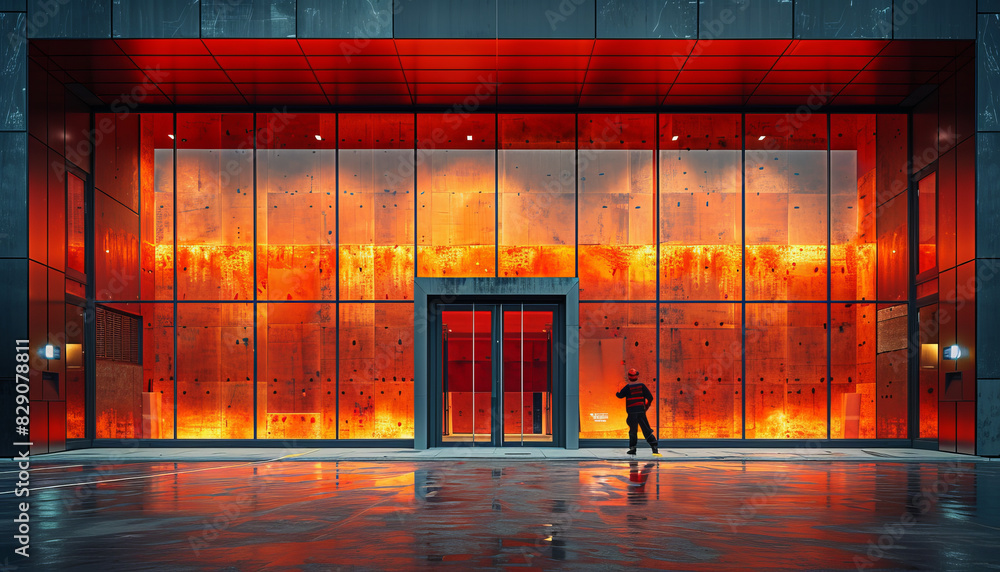 fire protection contractor fitting fire stopping system in office ...