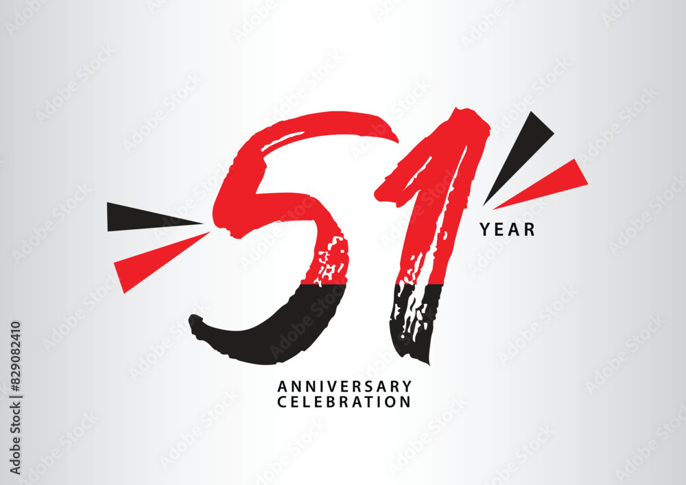 51 year anniversary celebration logotype vector, 51 number design, 51th ...