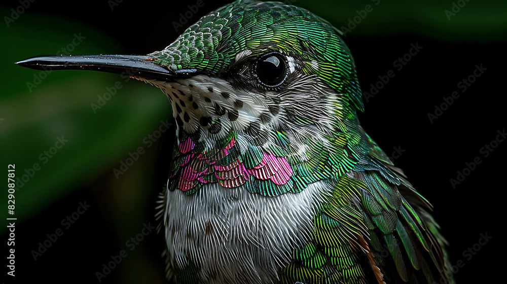 adult male Violetcrowned Hummingbird Amazilia violiceps with green and ...