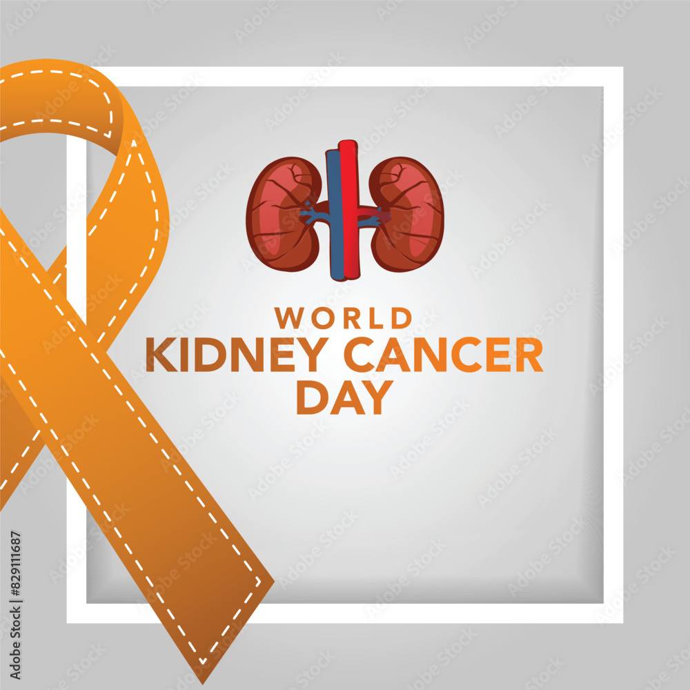 National Kidney Cancer Awareness Month. Orange Color Ribbon Background. Vector Design Template ...