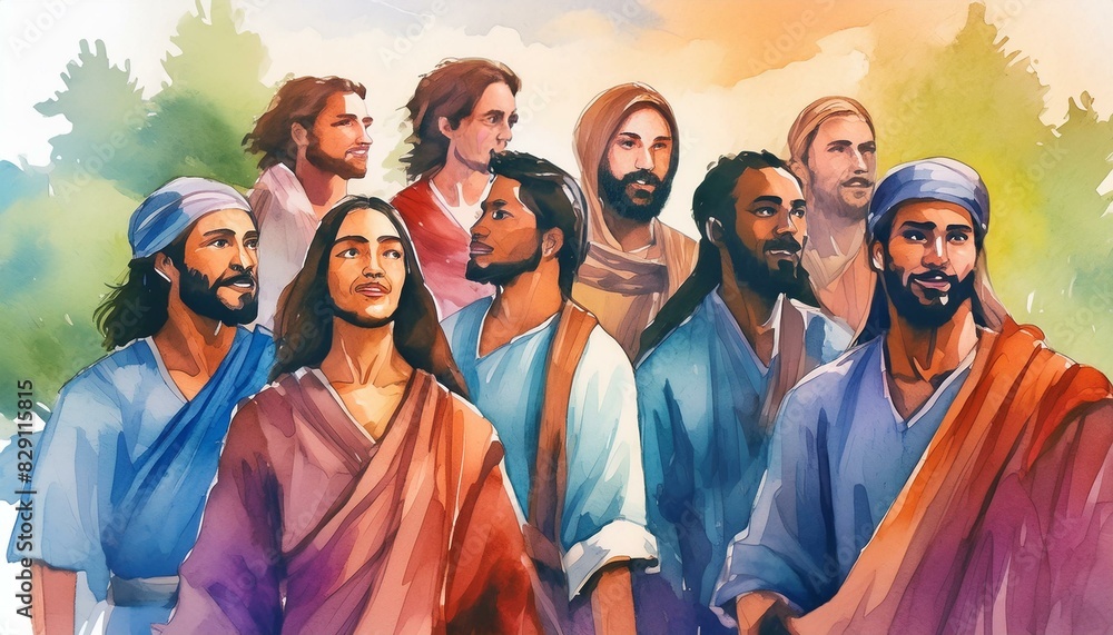The twelve apostles with jesus christ Biblical. Christian religious ...