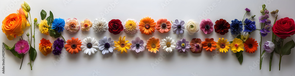 Set, collection of different beautiful flowers, blossoms. Various ...