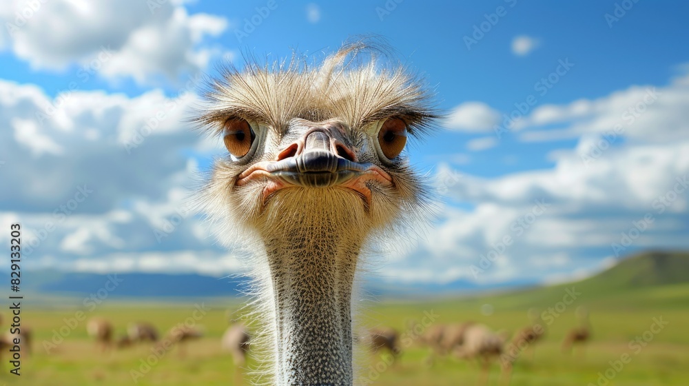 The Common Ostrich A large flightless bird species found in Africa with ...