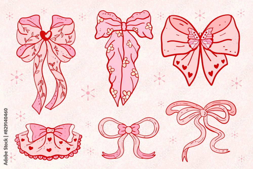 Pink bow coquette clipart, cute, y2k, coquette aesthetic, bows Bow ...
