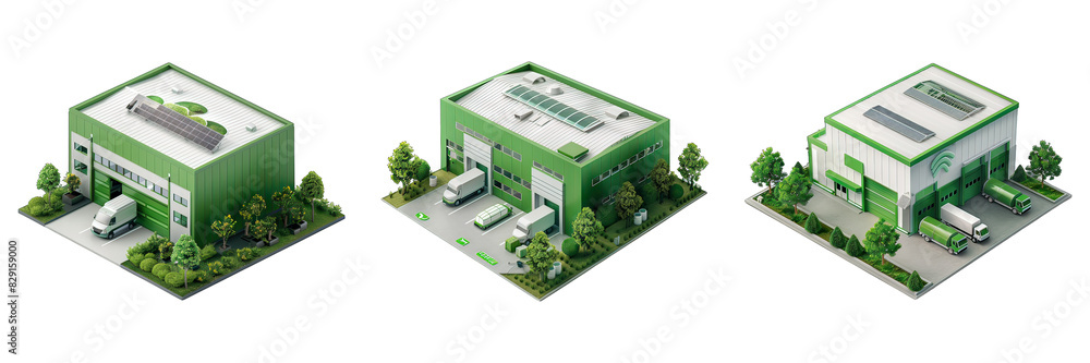 Green Distribution Center isolated on transparent png background ...