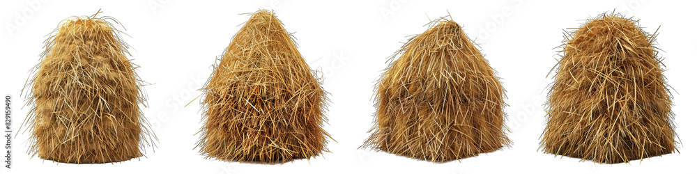Haystack isolated on transparent png background collection set ...
