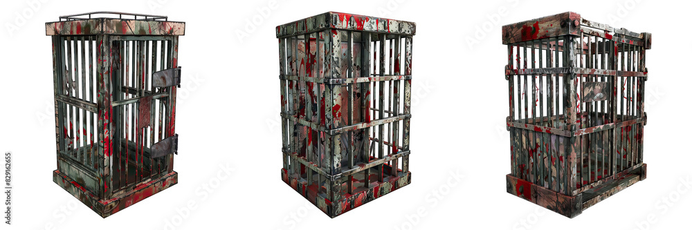 Zombie Cage isolated on transparent png background collection set ...