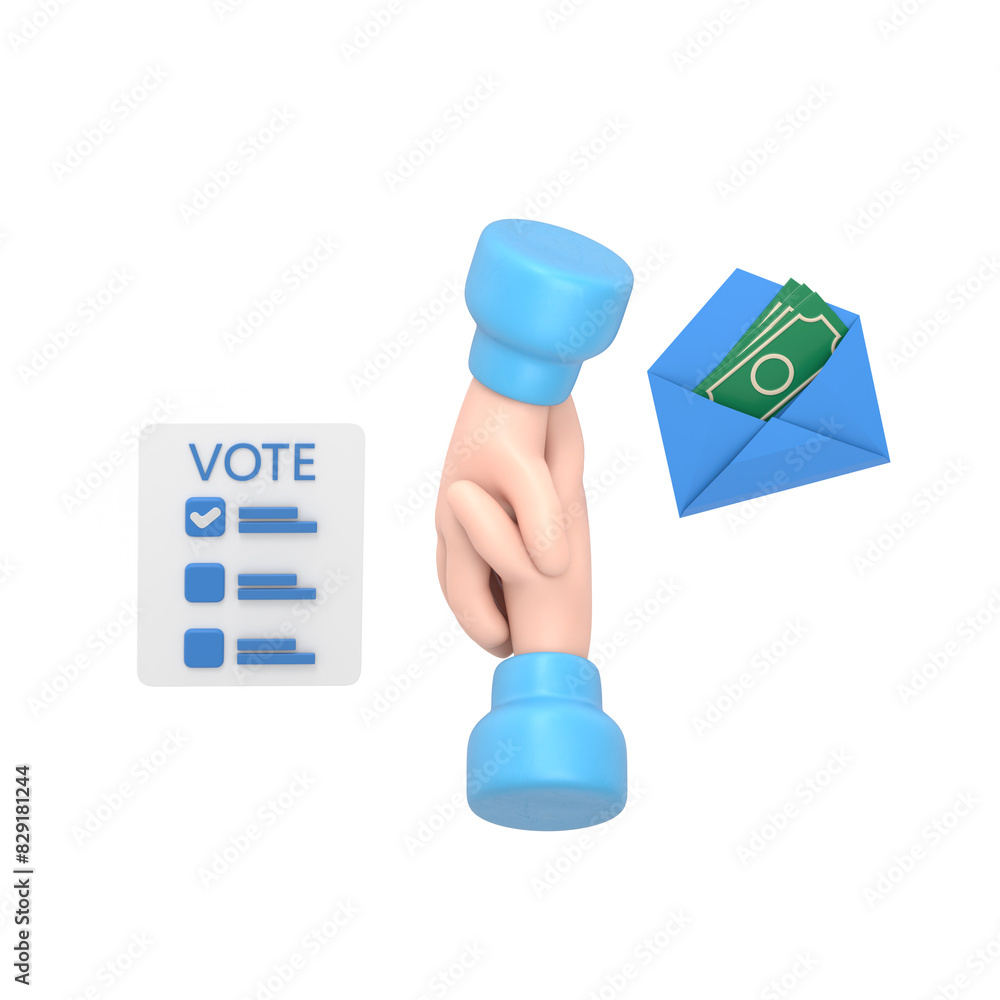 Transparent Backgrounds Mock-up.3D hand putting voting paper in ballot ...