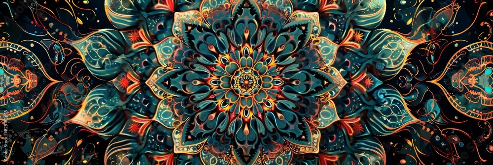 Colorful mandala design blending ancient Indian Vedic motifs with ...