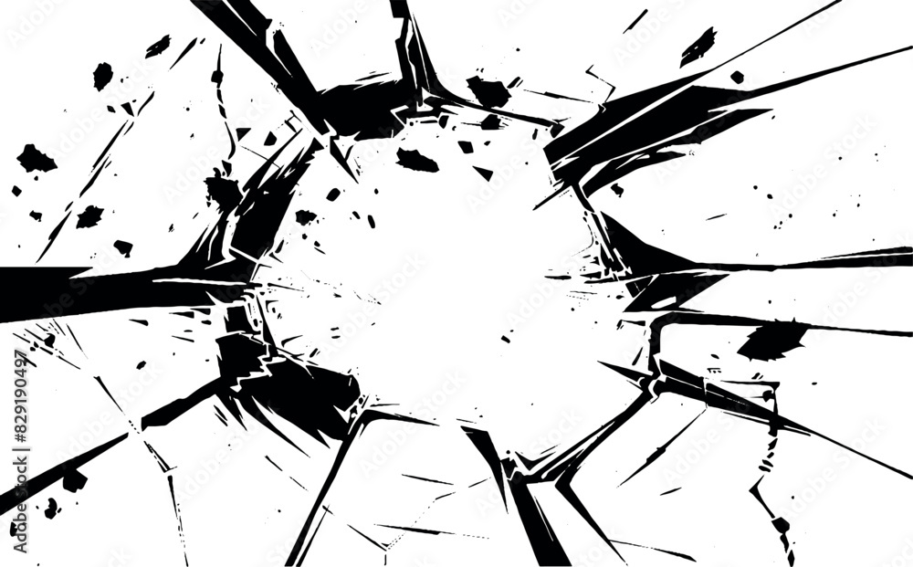 Surface of broken glass texture. Sketch shattered or crushed glass ...
