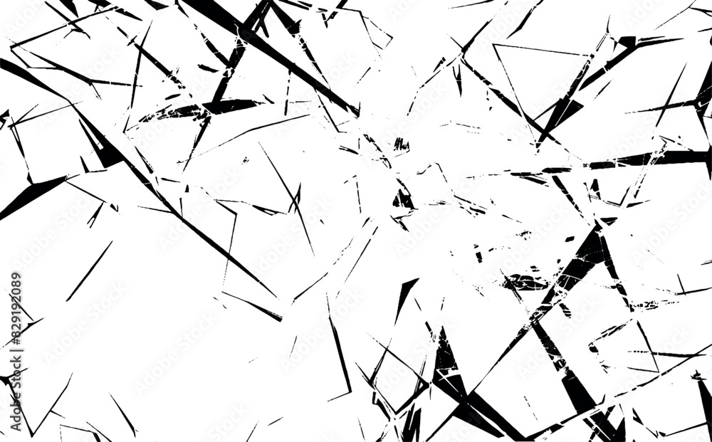 Surface of broken glass texture. Sketch shattered or crushed glass ...
