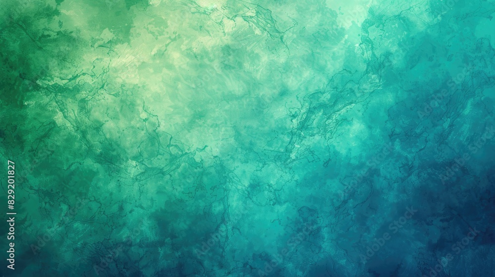 Abstract textured background in shades of green turquoise teal and blue ...