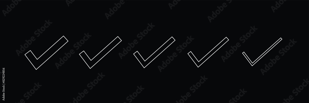 Check mark icons set. Check marks symbol collection. Simple check mark ...