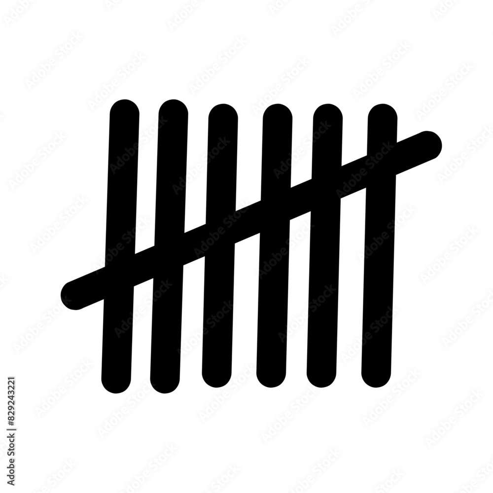 Tally marks count or prison wall sticks lines counter. hash marks icons ...