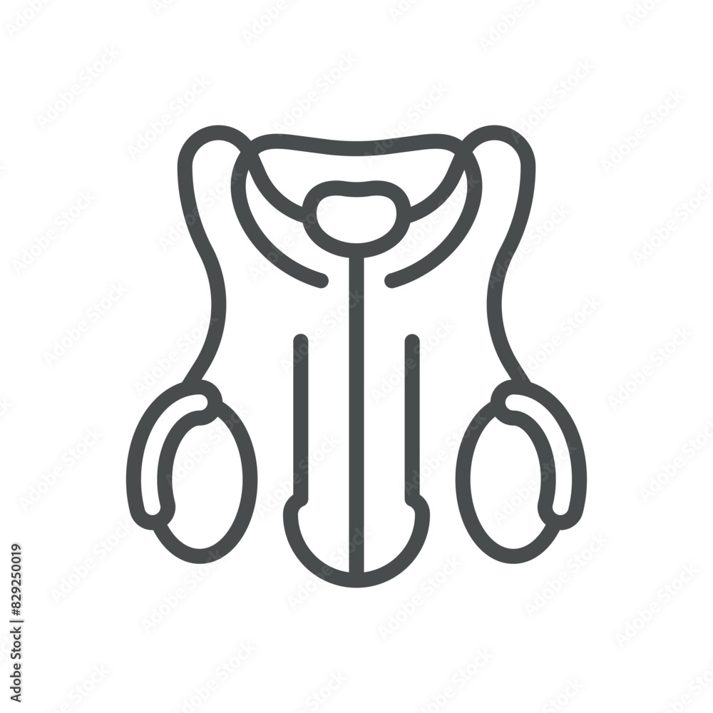 Male Reproductive System Icon. Isolated Line Illustration of Human Male ...