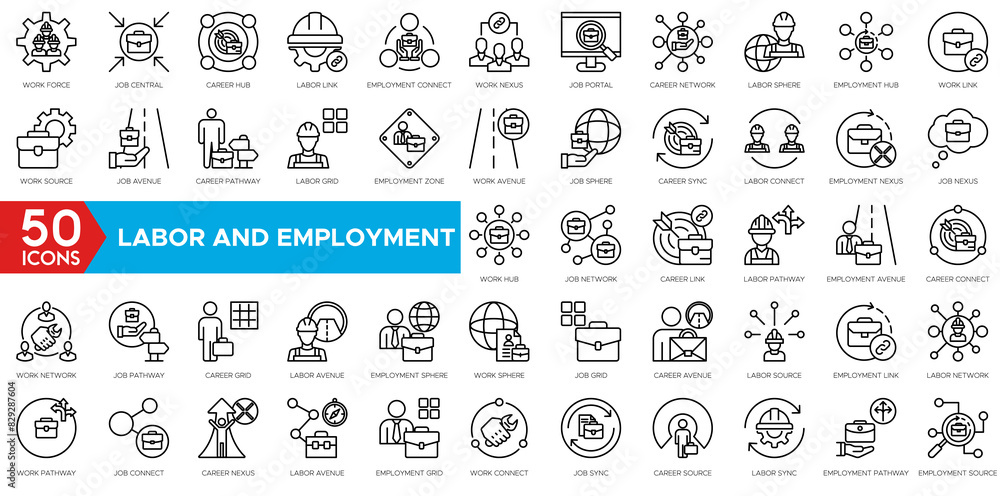 Labor And Employment icon. Work Force, Job Central, Career Hub, Labor ...