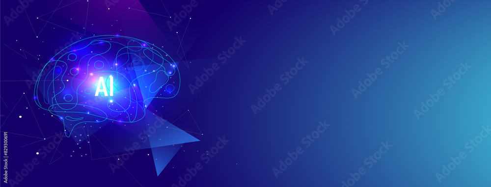Futuristic Artificial Intelligence Brain Vector Design Wallpaper for ...