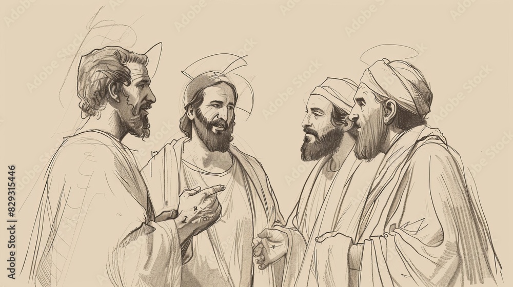 Jesus' Encounter with the Man with the Withered Hand, Biblical Illustration Highlighting Divine ...