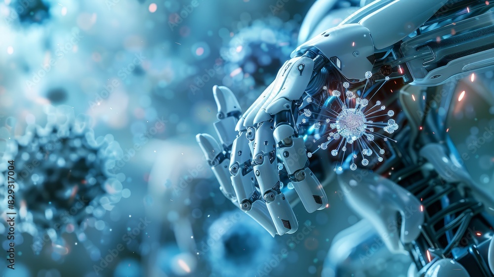 An Illustration Of Innovative Medical Technology Such As Nanobots