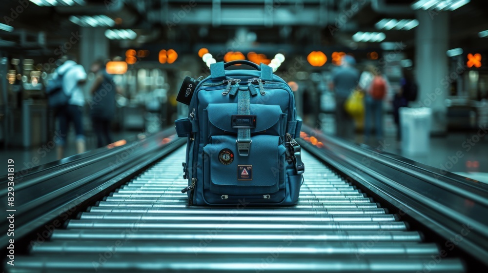 Showcase the meticulous examination of camera gear by security ...