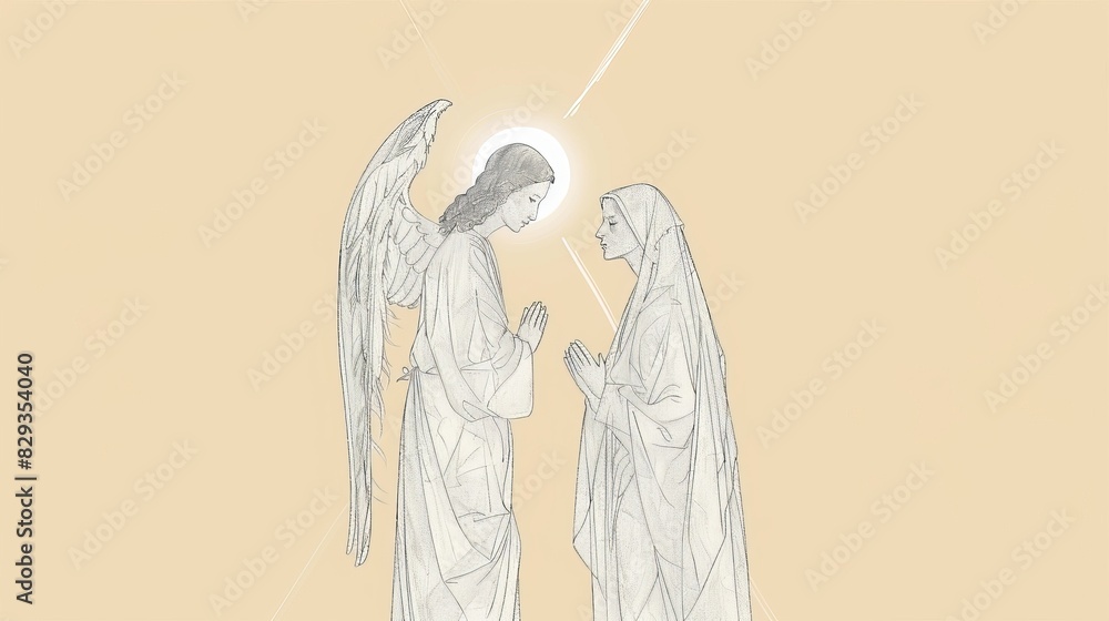 Biblical Illustration: The Annunciation, Angel Gabriel Announcing to ...