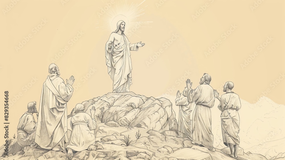 Biblical Illustration: The Transfiguration, Jesus Transfigured on ...