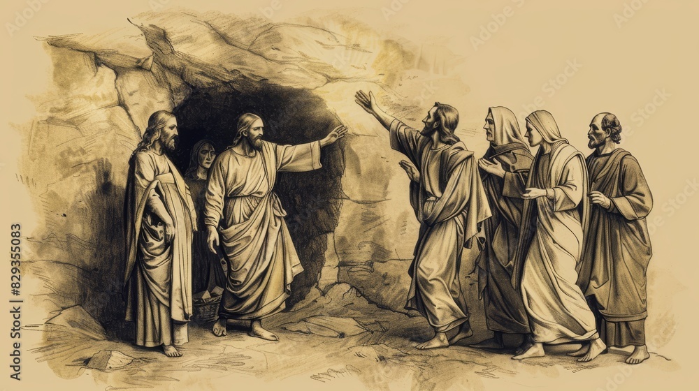 Biblical Illustration: The Raising of Lazarus, Jesus Calling Lazarus ...