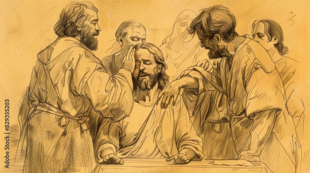 Biblical Illustration: Jesus Heals the Blind Man, Restoring Sight ...