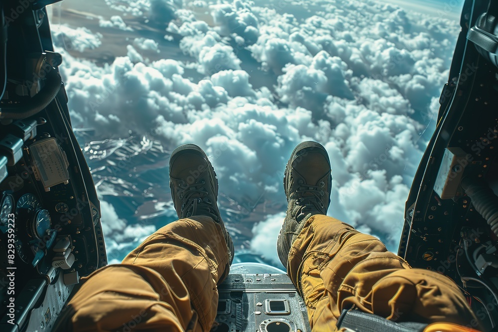 Rangers parachuted from military airplanes, Soldiers parachuted from ...